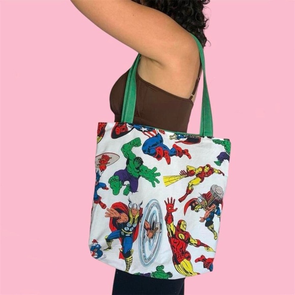 Bags | Handmade Upcycled Marvel Tote Bag | Poshmark